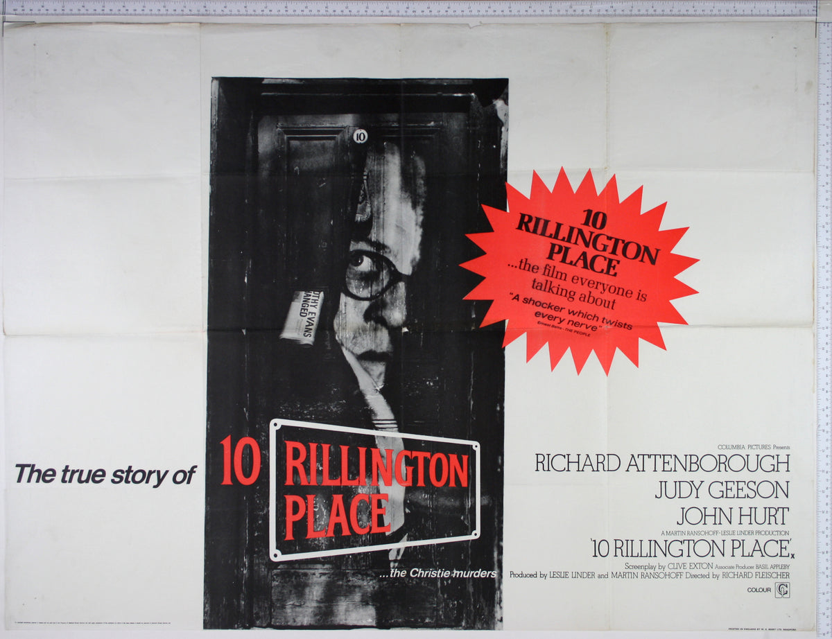 10 Rillington Place (1971) UK Quad Poster (Style B) – Horror Poster ...