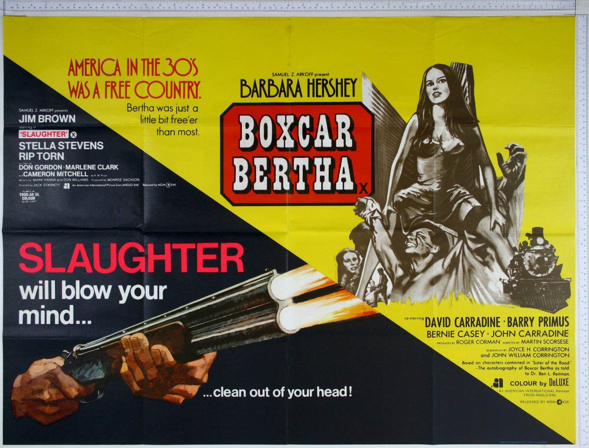 Slaughter / Boxcar Bertha (both 1972) UK Quad Poster – Horror Poster ...